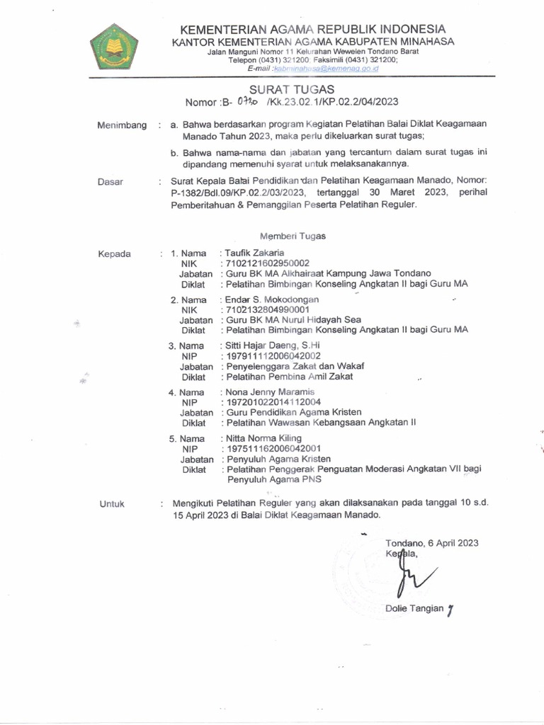 Surtug Upik Balai Diklat | PDF