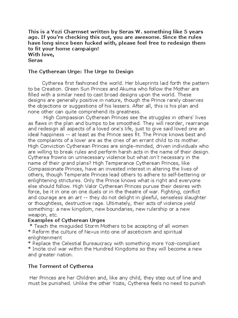 Cytherea's Charms | PDF