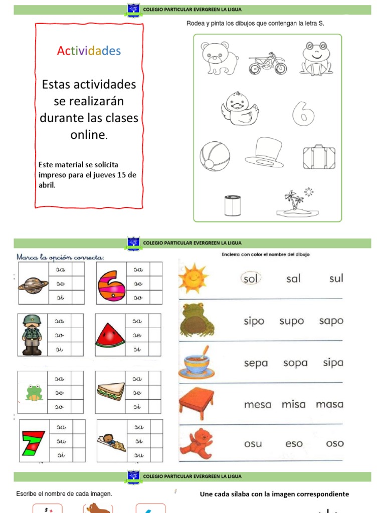 Actividades Letra S-1 | PDF | Comunicación escrita | Escritura