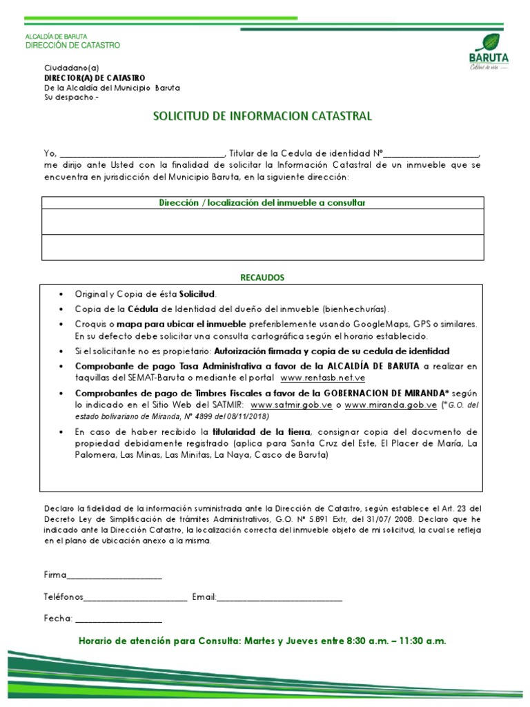 03 Solicitud de Informacion Catastral Sobre Inmueble Ago22 | PDF | Documento