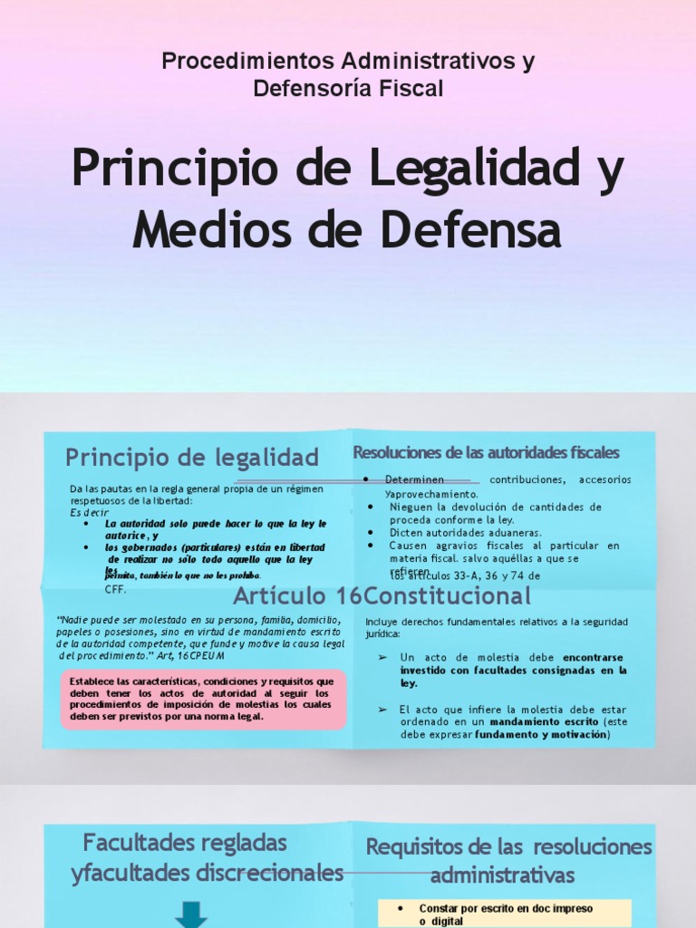 Principio de Legalidad y Medios de Defensa texto | PDF