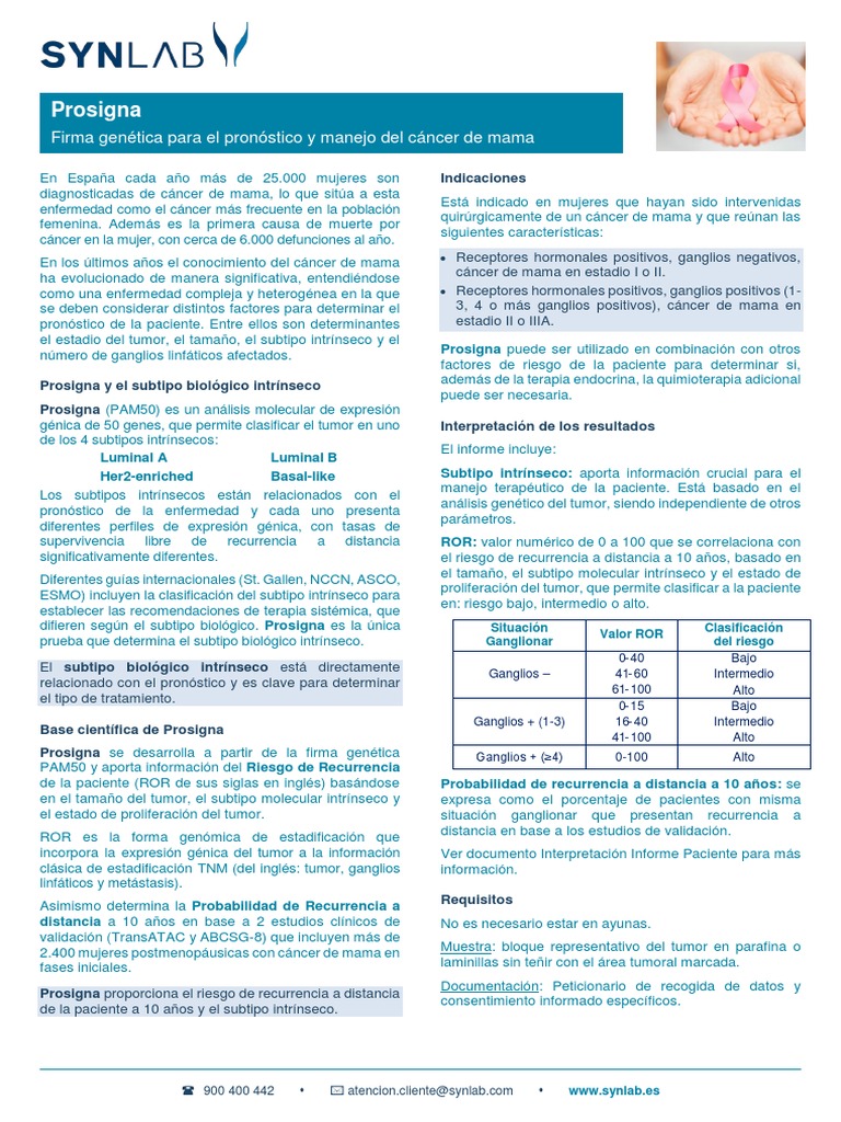 Prosigna | PDF | Cáncer | Cáncer de mama