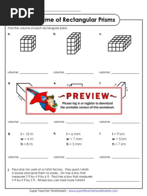 Rectangular Prisms Worksheet Printable