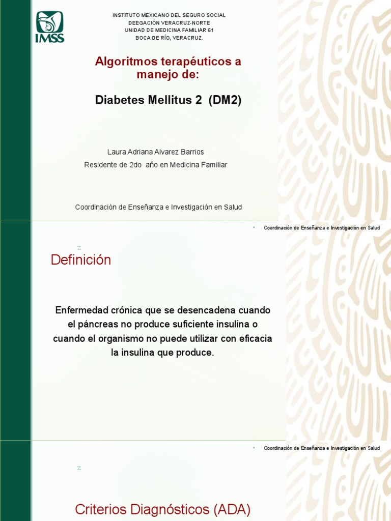 Algoritmos Terapéuticos A Manejo De:: Diabetes Mellitus 2 (DM2) | PDF ...