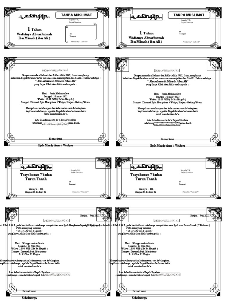 Undangan 2 Kolom | PDF