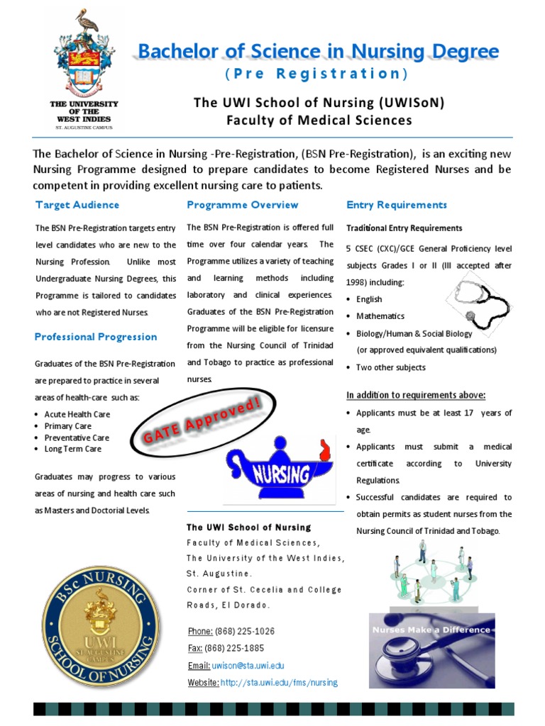 UWI Bachelor of Science in Nursing Overview | PDF | Self-Improvement ...