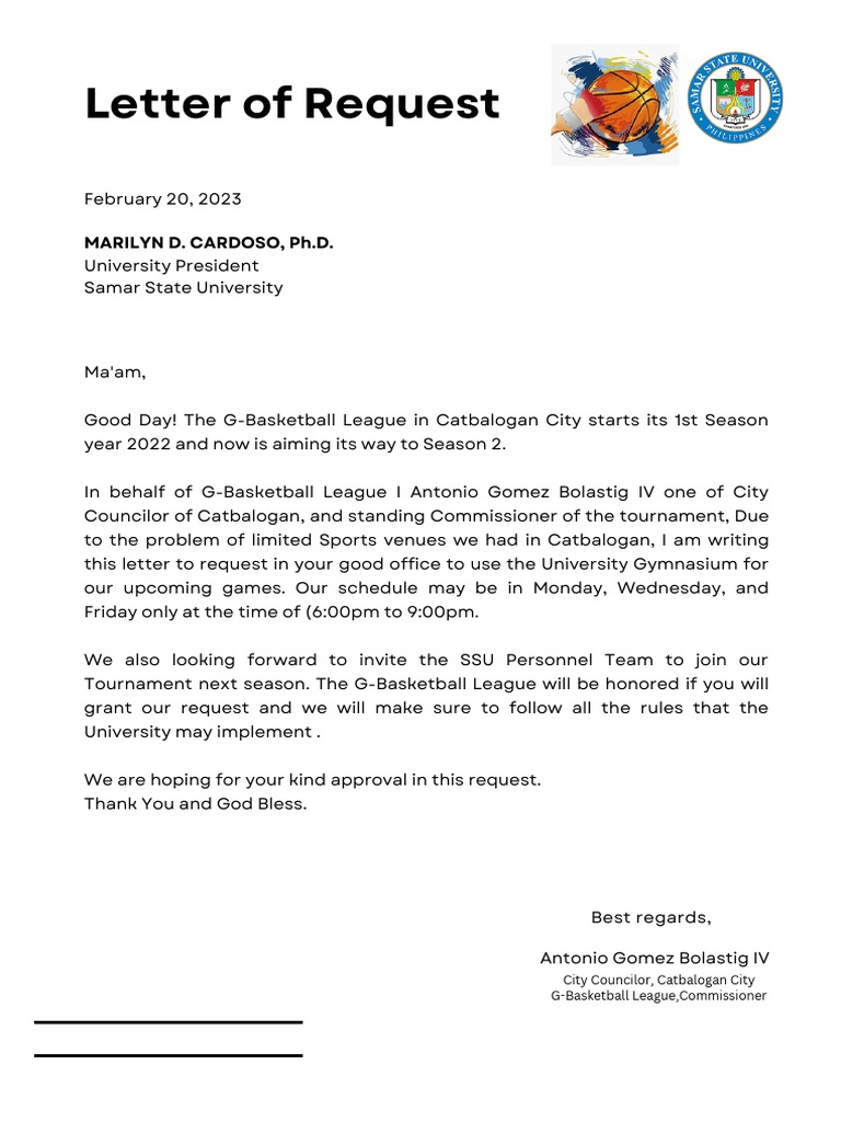 Letter of Request Gbasketball | PDF