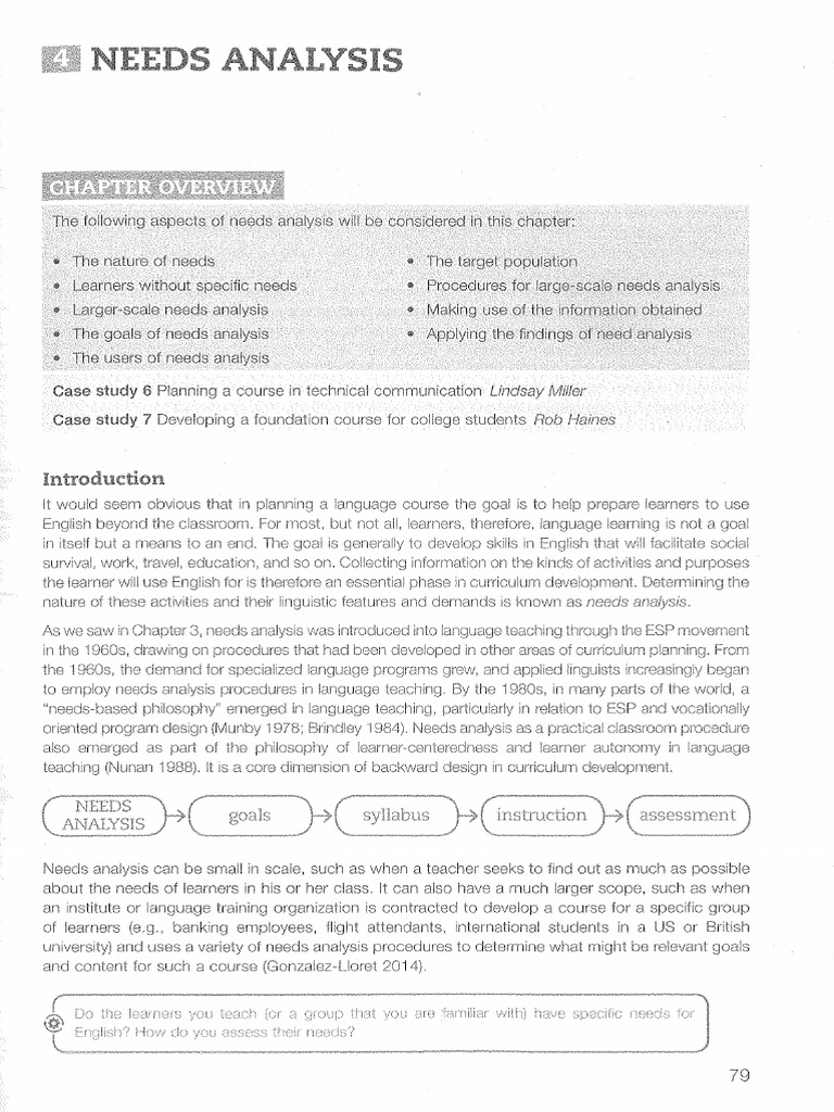 RICHARDS 2017 4 Needs Analysis | PDF