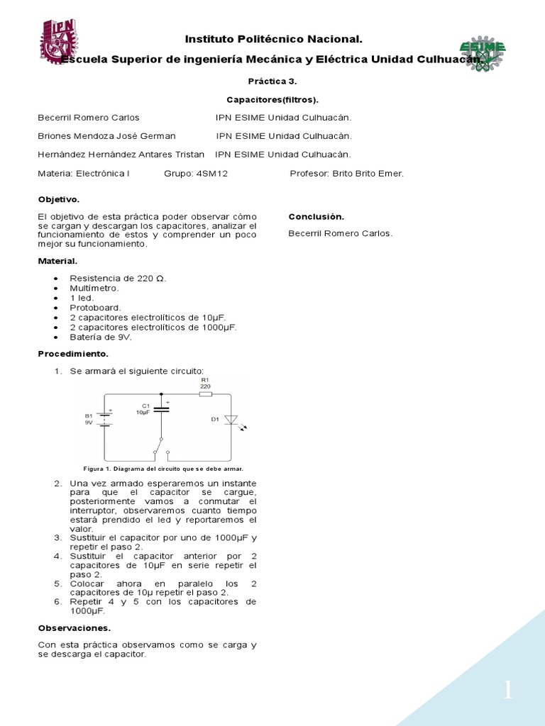 Practica 3 Electronica | PDF