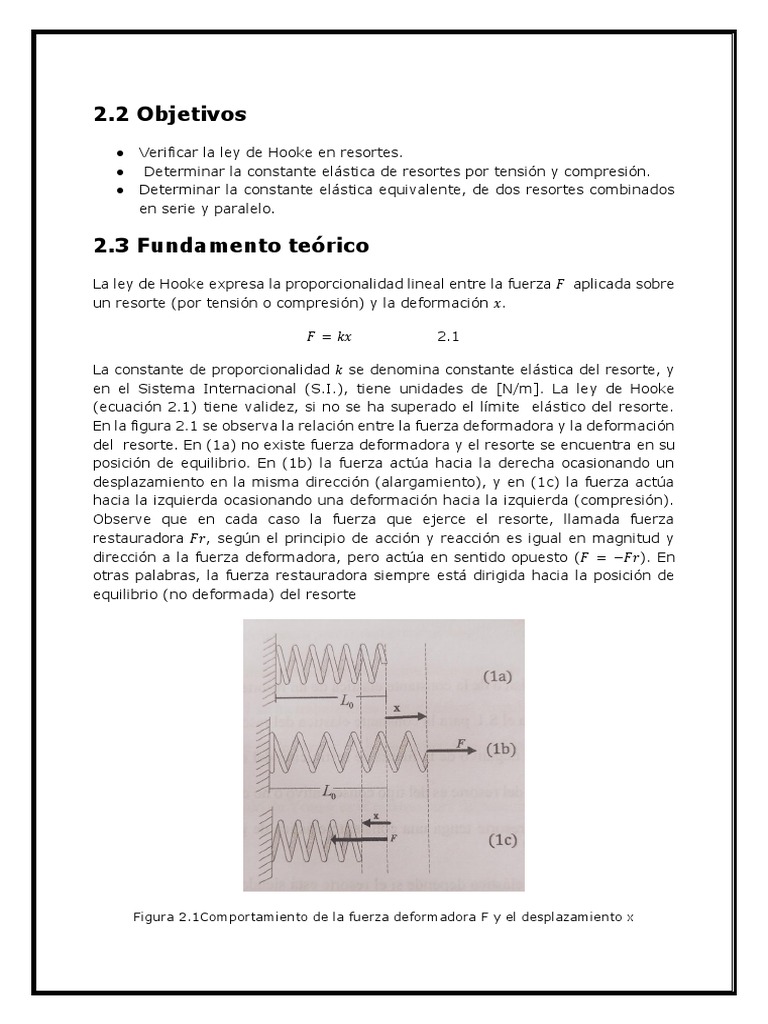 Constante Elastica Del Resorte | PDF | Fuerza | Elasticidad (Física)