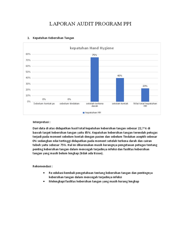 Laporan Audit Program Ppi: Kepatuhan Hand Hygiene | PDF