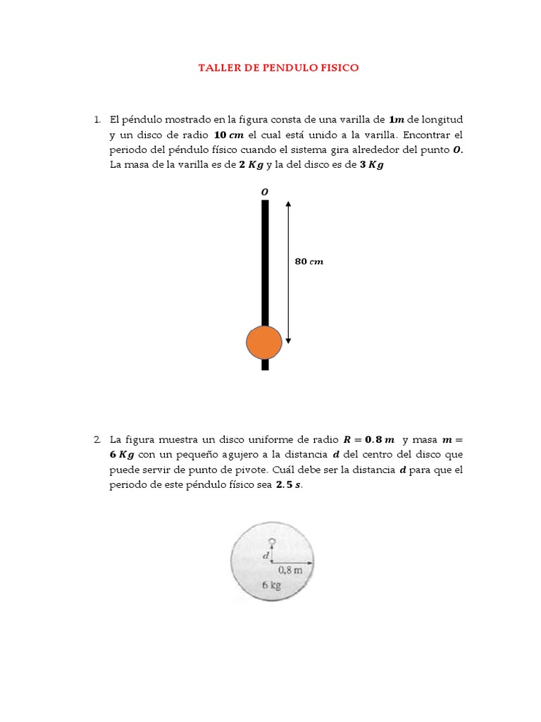 Ejercicio de Pendulo Fisico | PDF