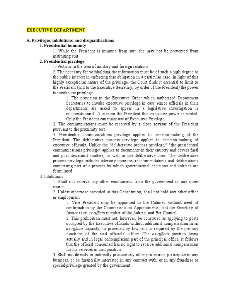 Executive Department | PDF