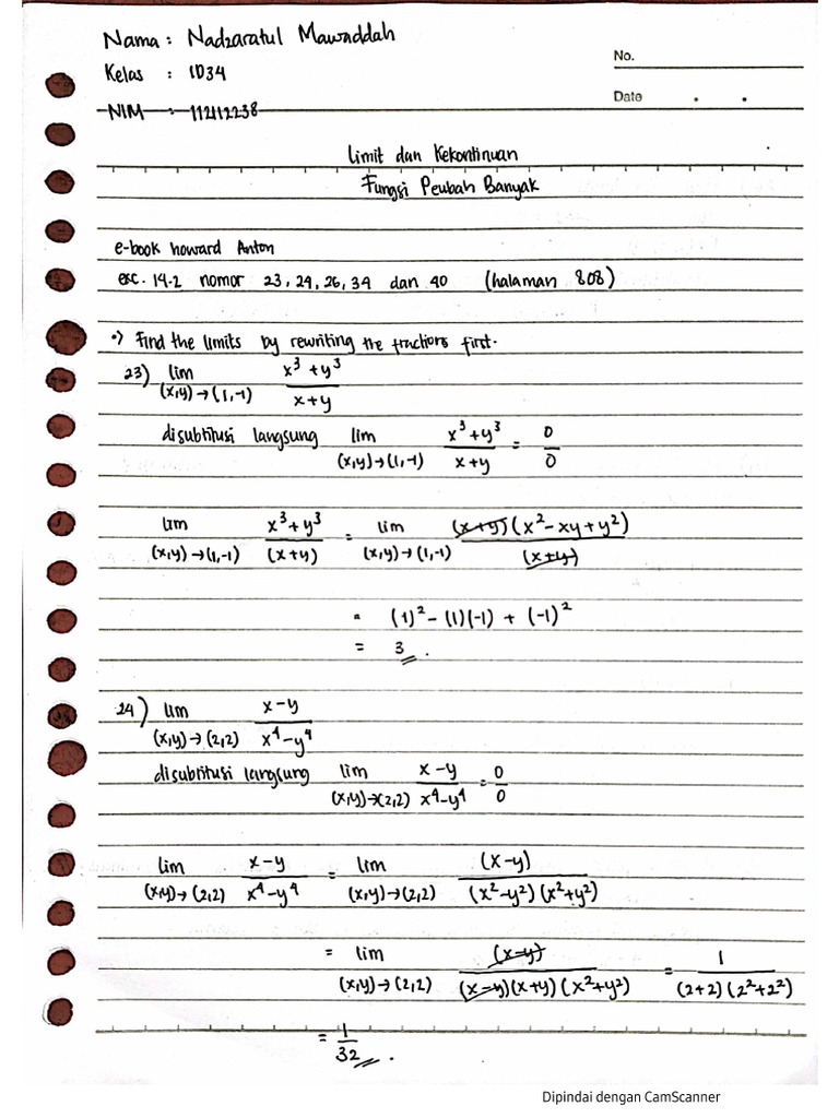 Responsi Kalkulus 14.2 | PDF