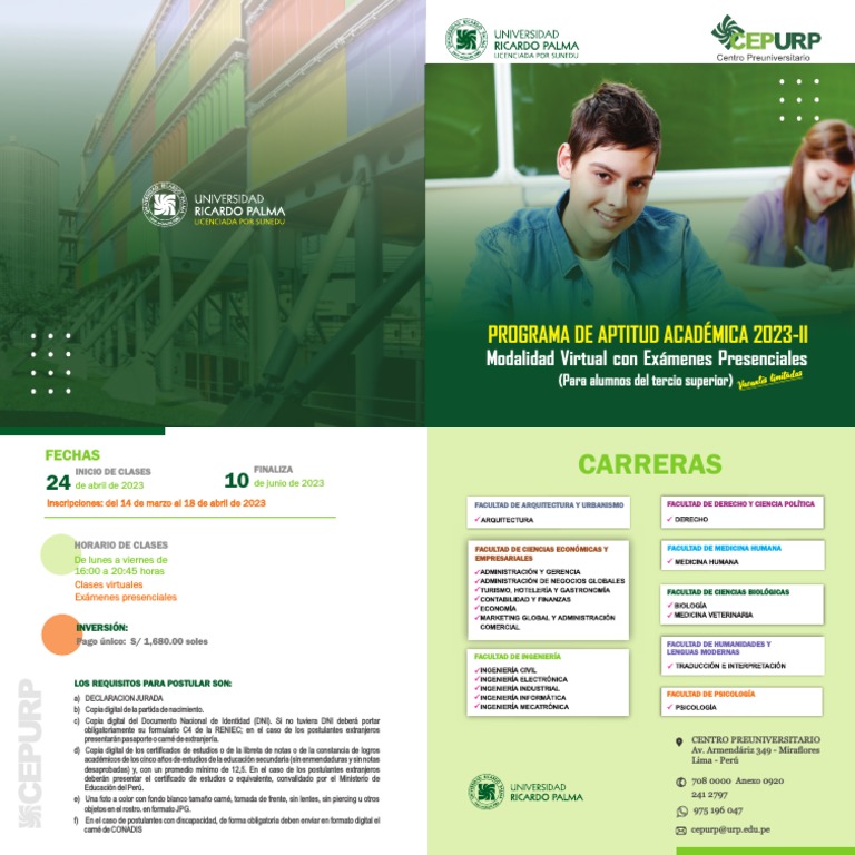 Programa de Aptitud Académica 2023-Ii: Cepurp@urp - Edu.pe | Descargar gratis PDF | Gobierno y ...