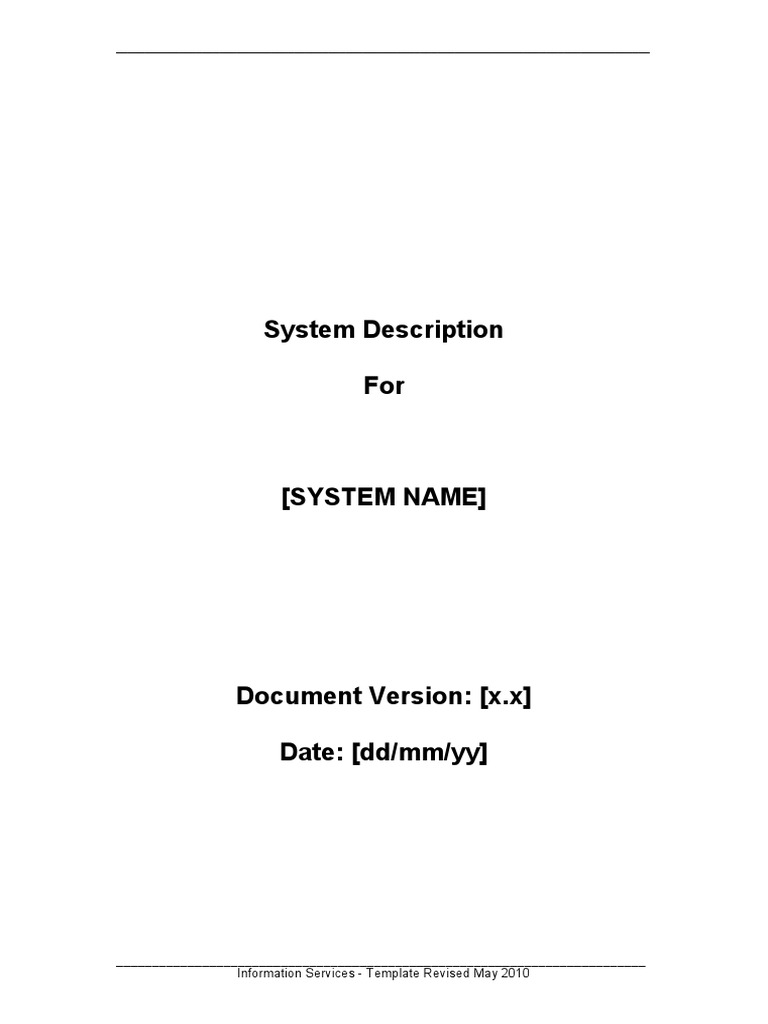 System Description Document | PDF