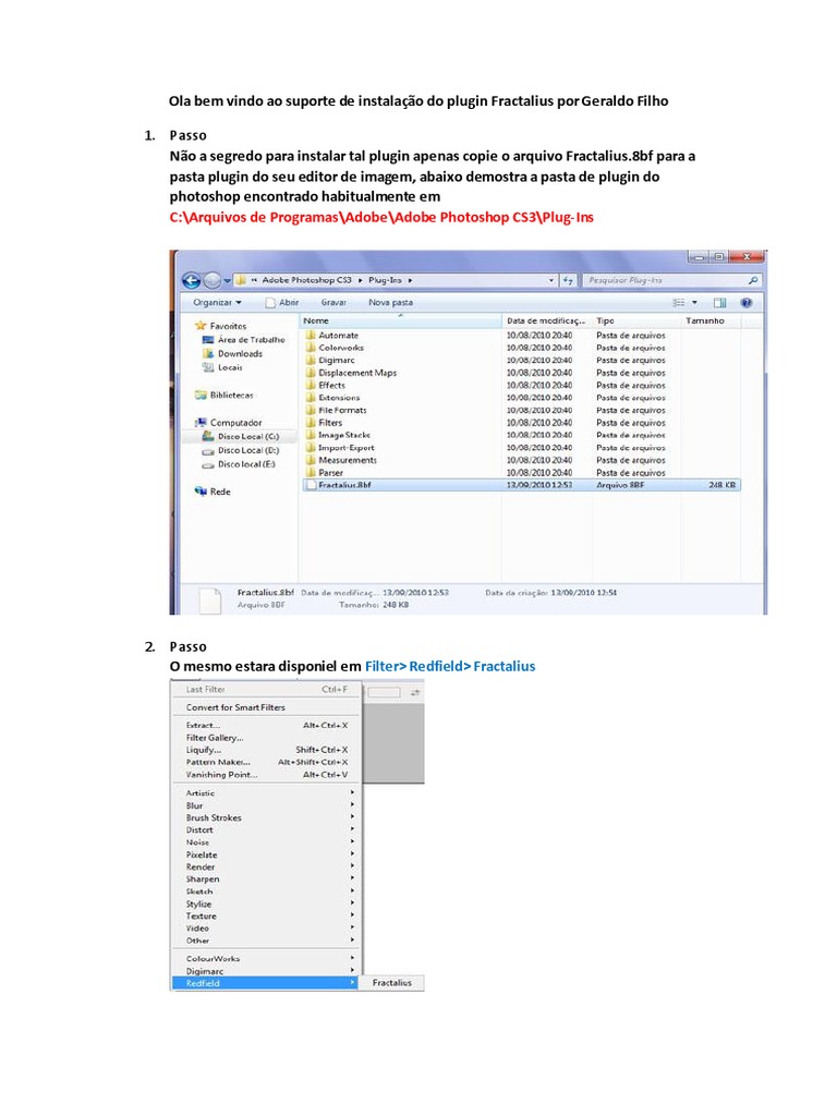 Instalando Plugin Fractalius Tutorial | PDF