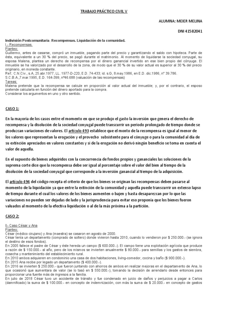 6trabajo PR Ctico Civil V | PDF | Propiedad | Donación