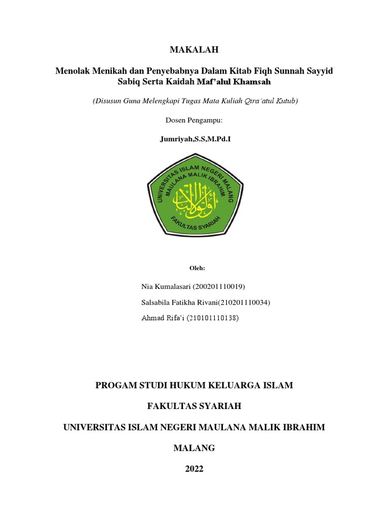 Makalah Qirtub Maf'alul Khamsah | PDF