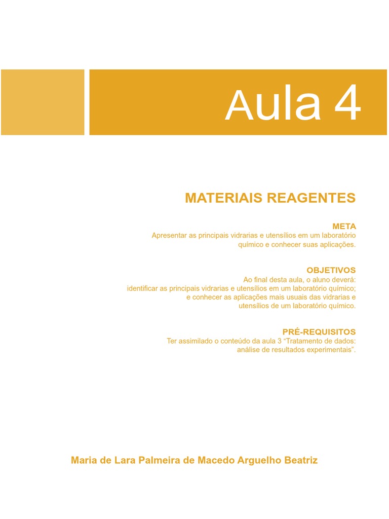 Laboratorio de Quimica Aula 4 | PDF
