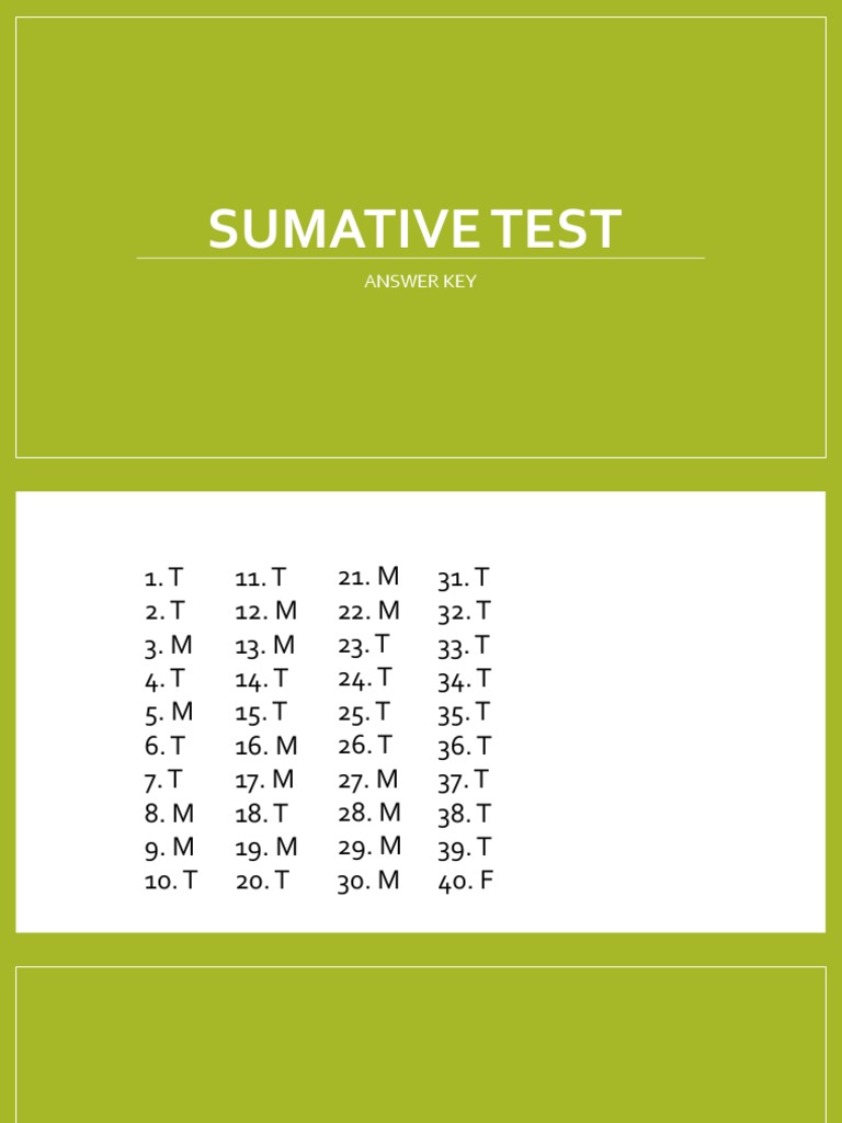 Summative & 3rd Quarter Exam Answers | PDF