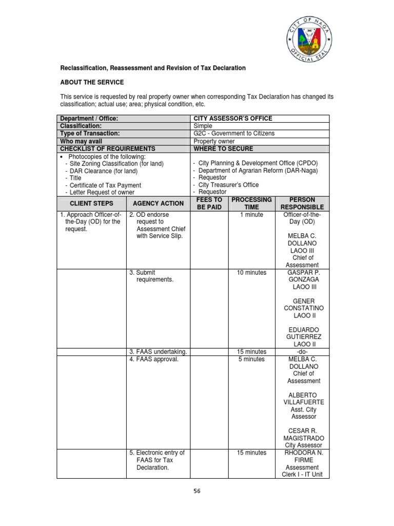 CC 5E CASO Reclassification Reassessment and Revision of Tax ...
