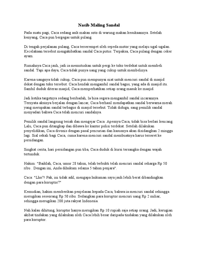 Nasib Maling Sandal | PDF