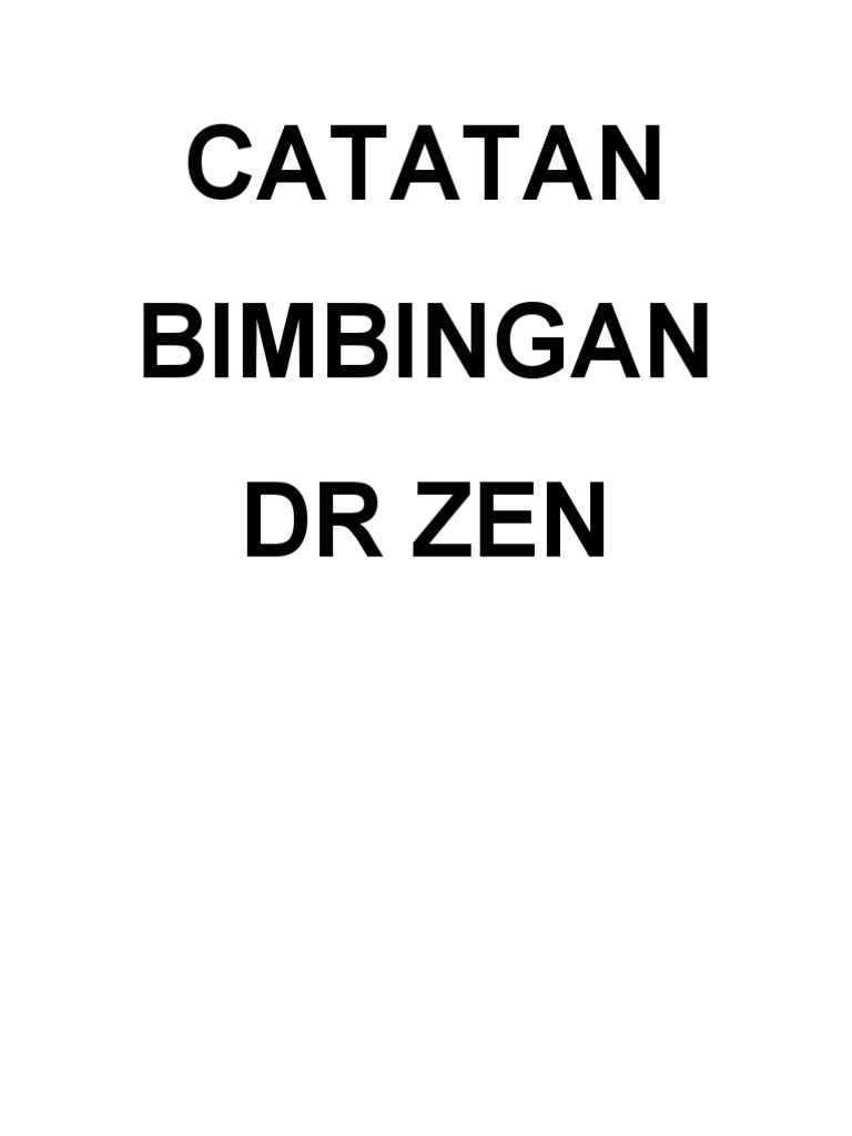 Catatan Bimbingan DR Zen | PDF