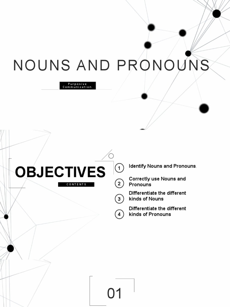Nouns and Pronouns: Purposive Communication | PDF | Pronoun | Noun
