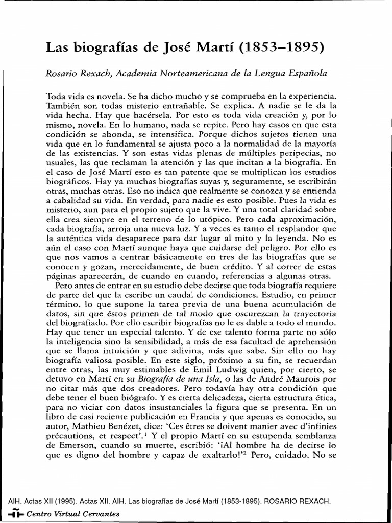 Las Biografías de José Martí (1853-1895) : Rosario Rexach, Academia ...