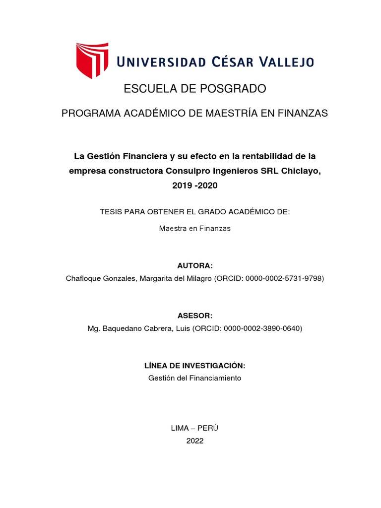 Chafloque GMDM-SD | PDF | Ratio financiero | Rentabilidad sobre recursos propios