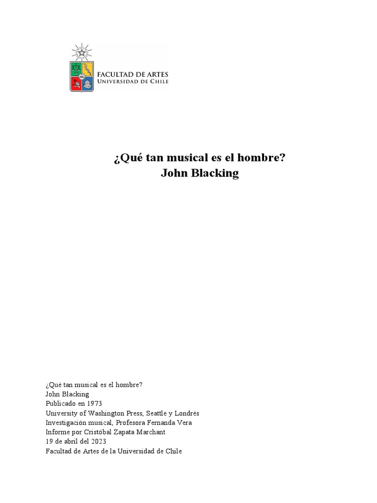 ¿Qué Tan Musical Es El Hombre? John Blacking | PDF | Canciones