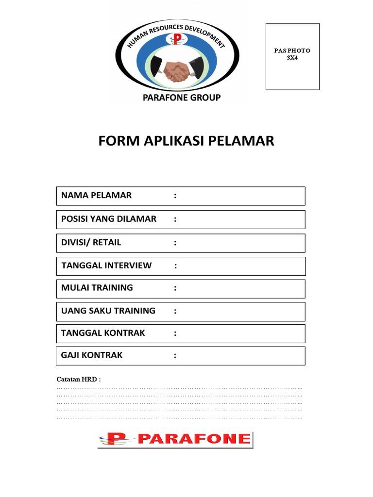 Form Isian Calon Karyawan Baru | PDF