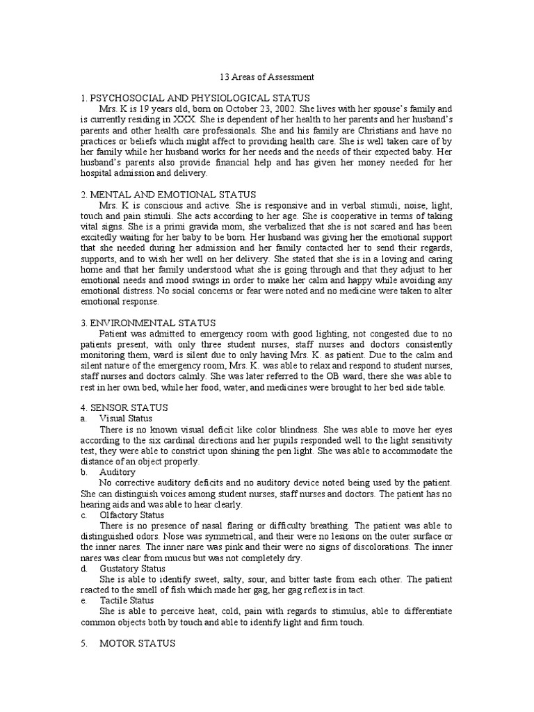 Prenatal Health Assessment | PDF | Self-Improvement | Wellness