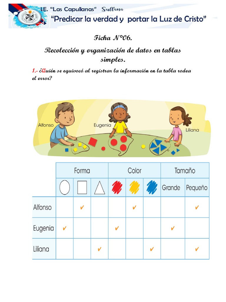 Ejercicios de Organización de Datos para Niños | PDF | Juegos y actividades