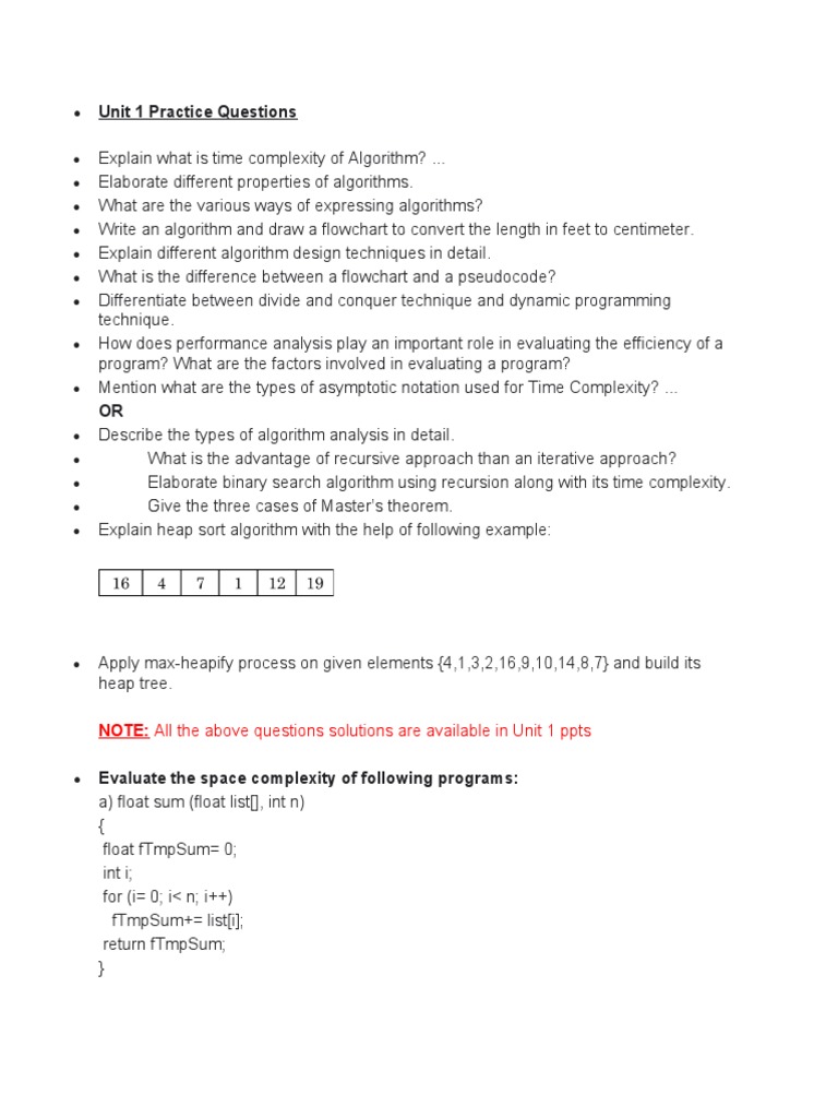 DAA Question - Bank | PDF