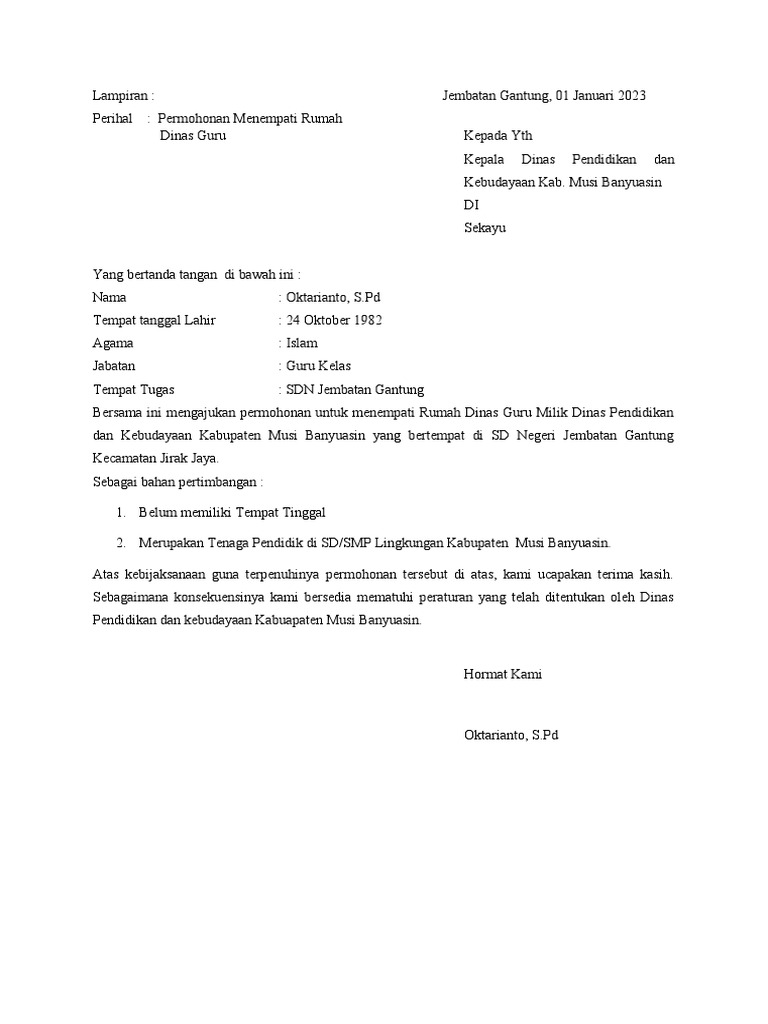 Permohonan Ybs | PDF