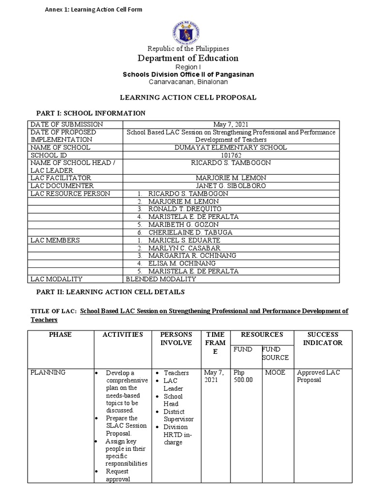 LAC Session Proposal | PDF | Learning