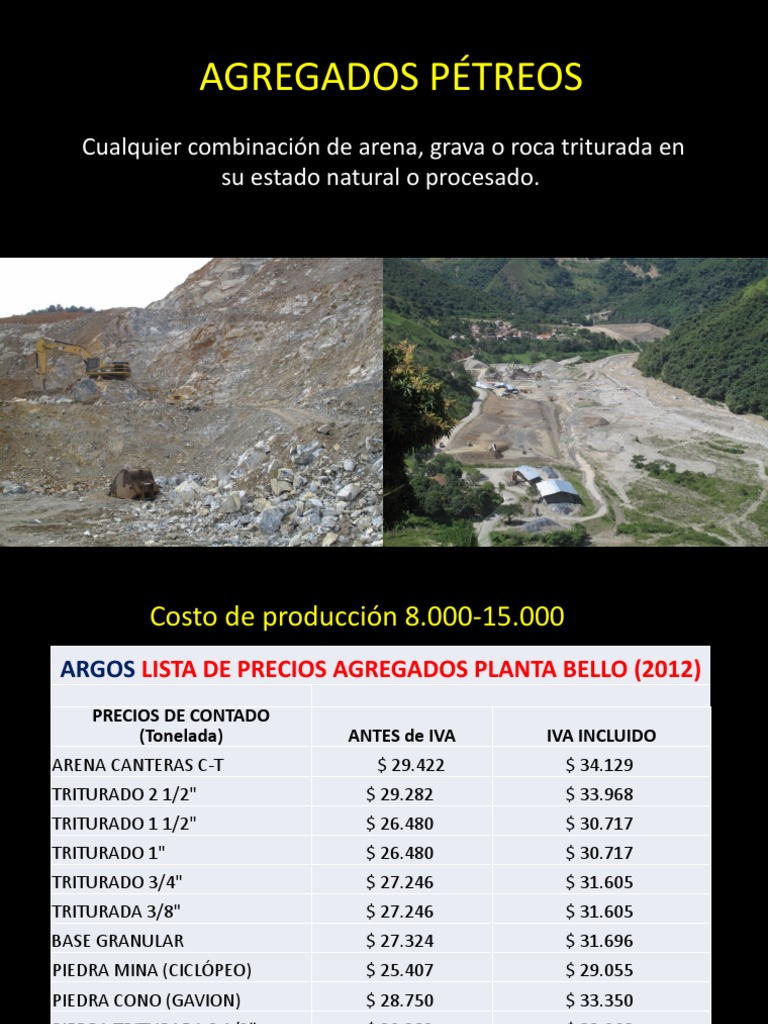 Agregados Pétreos: Cualquier Combinación de Arena, Grava o Roca ...