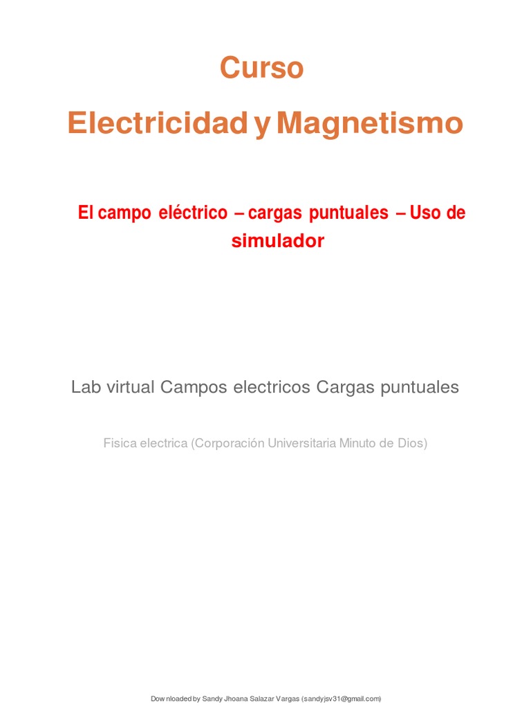 LABO - CAMPO - ELECTRICO Proyectina | PDF | Electricidad | Campo eléctrico
