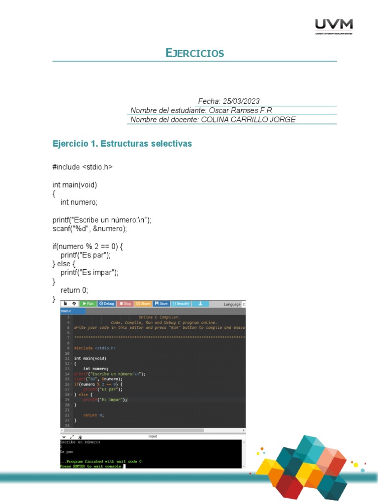 A3 - Ejercicios - Lógica y Programación Estructurada | PDF