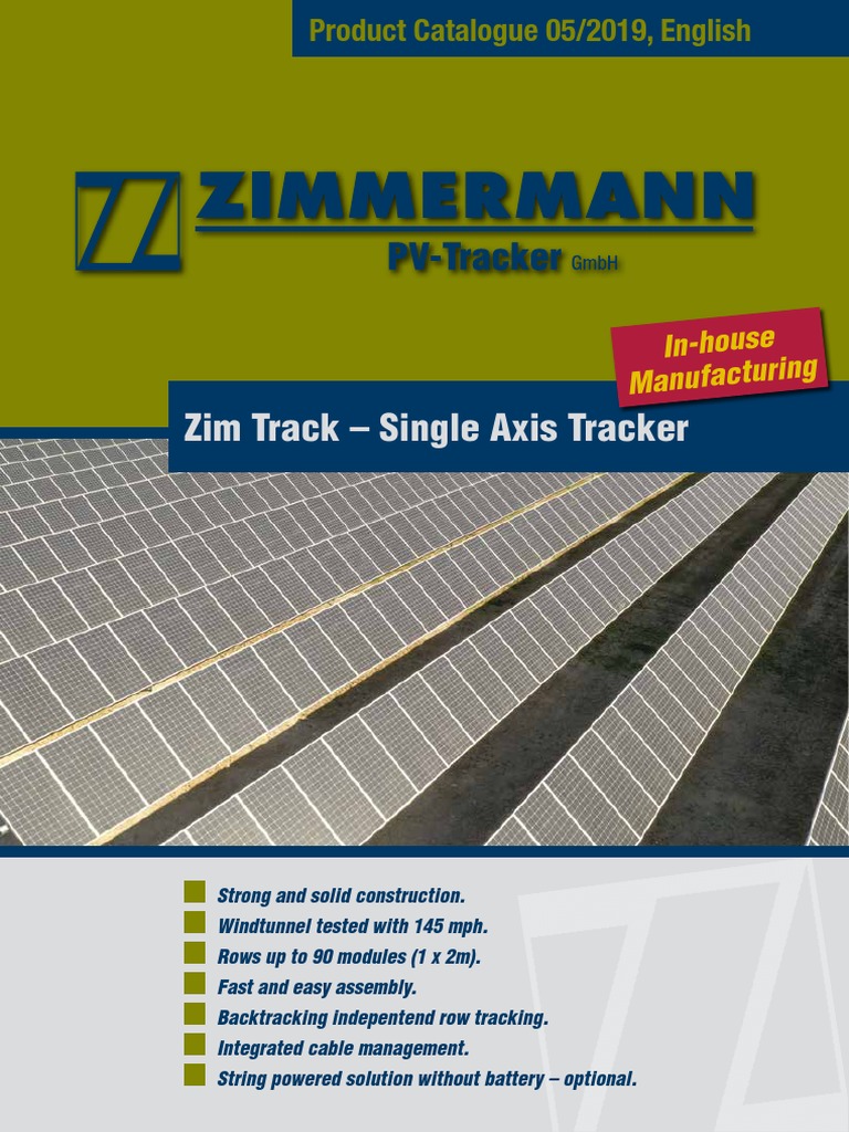 ZIM PV-Tracker Katalog 072019 E LOW | PDF | Manufactured Goods