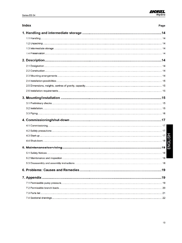 Andritz Manual ES04 0526908 | PDF