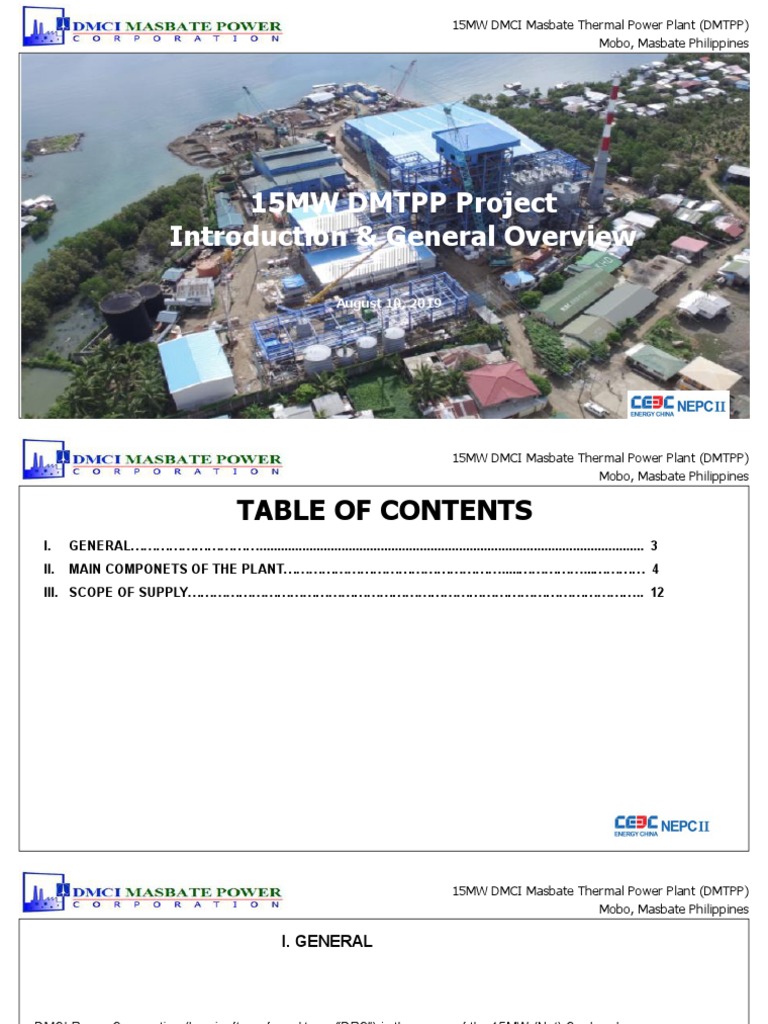 15MW DMCI Masbate Thermal Power Plant Project Overview | PDF | Boiler | Nature