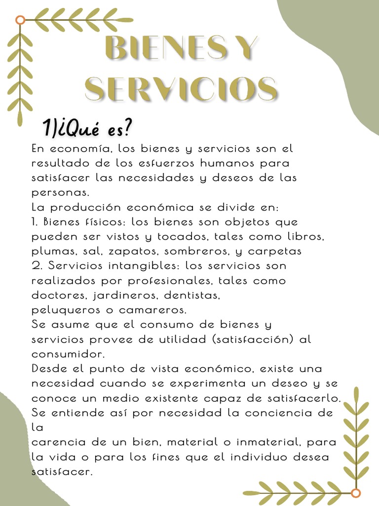 bienes y servicios | PDF | Bienes | Consumo (economía)