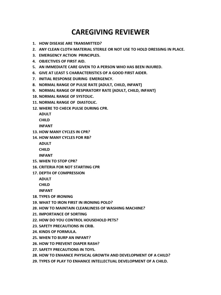 Caregiving Reviewer | PDF