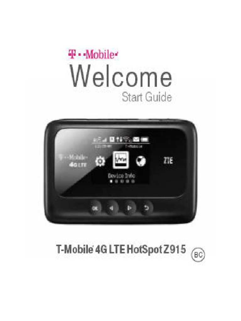 T-Mobile 4G LTE HotSpot Z915 Getting Started Guide | PDF | T Mobile Us ...