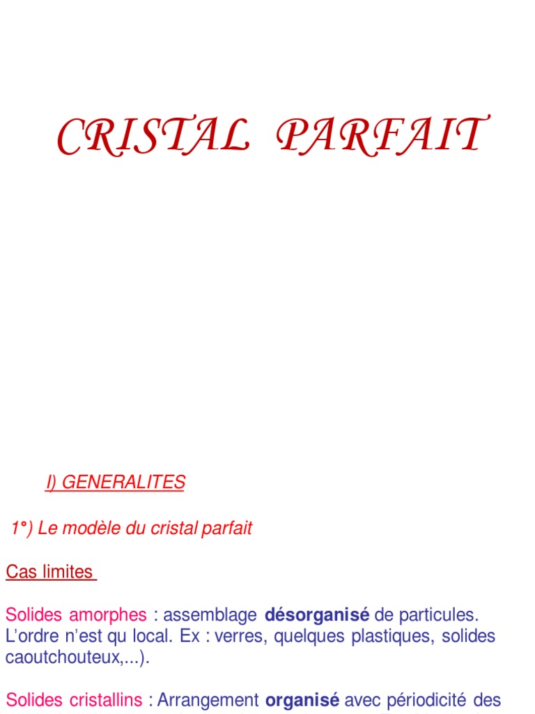 Cristallographie | PDF | Cristal | Structure cristalline