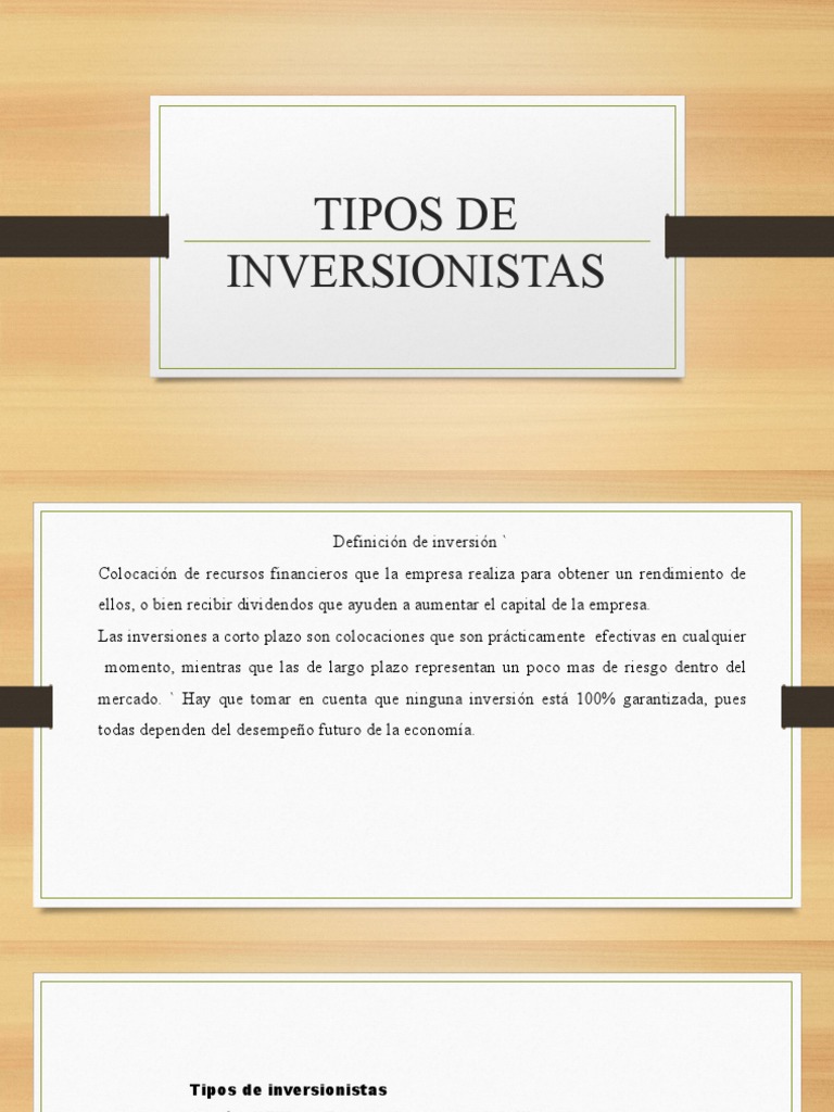 Tipos de Inversionistas y Riesgos | PDF | Capital de riesgo | Finanzas ...