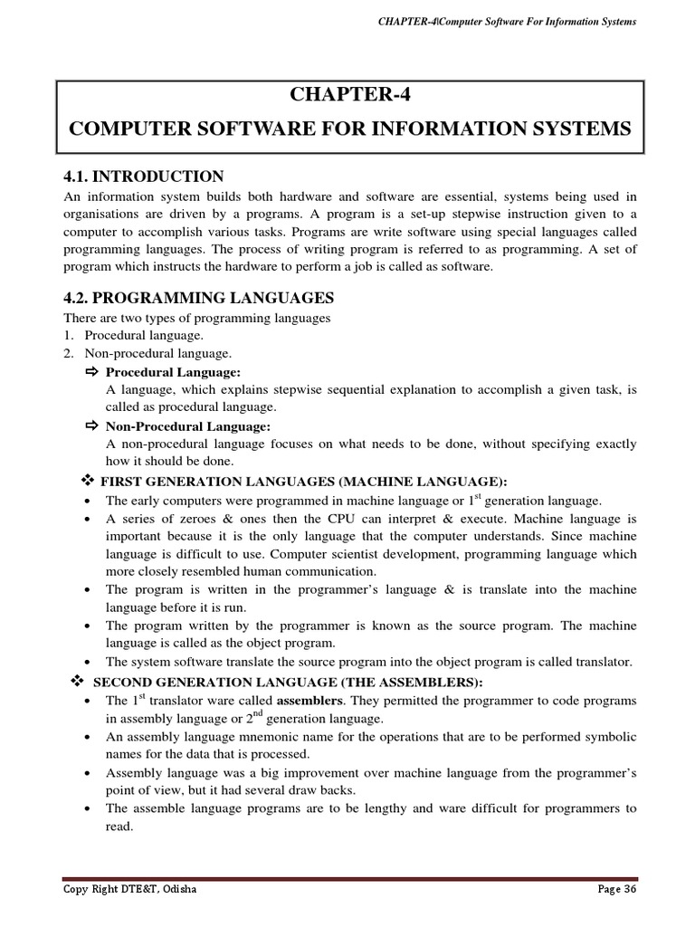 CH 4 Computer Software For Information System | PDF | Operating System | Process (Computing)